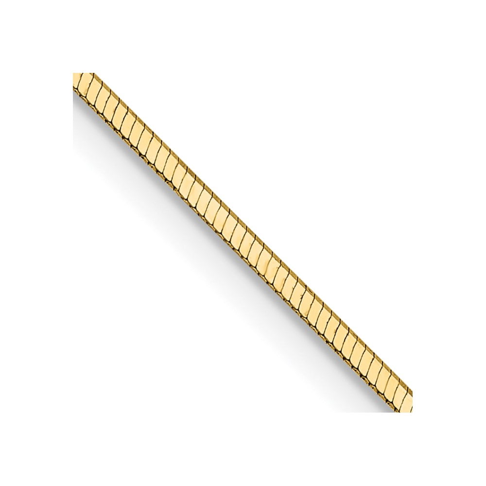 14K Yellow Gold Snake Chain Necklace 18 inch 1 mm Octagonal with ...