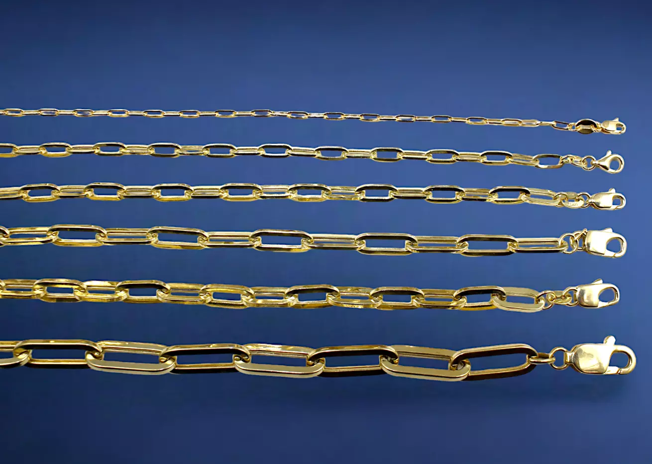 14K Yellow Gold Solid Oval Paperclip Link Chain Necklace6.20g | 4.0mm ...