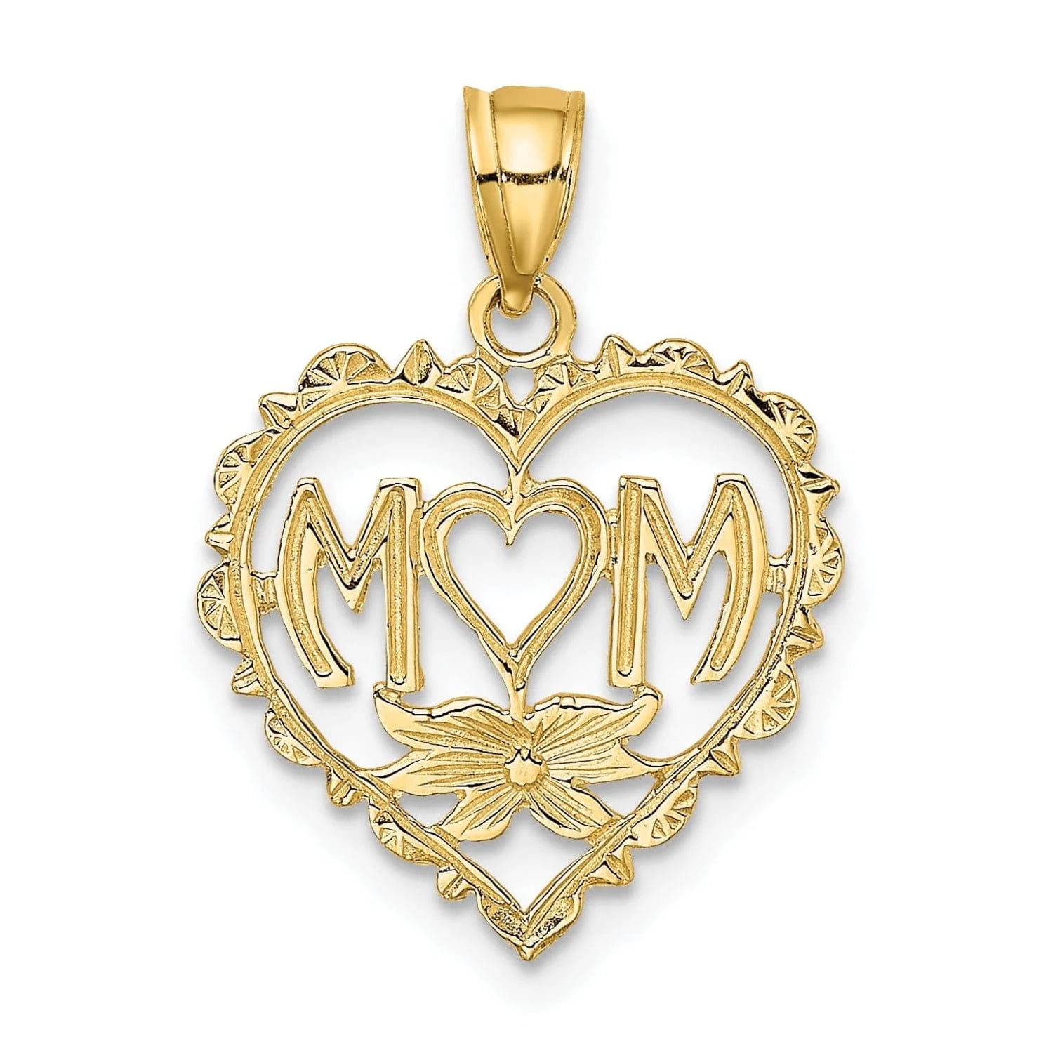 14K MOM in Heart Charm D3941 - Walmart.com