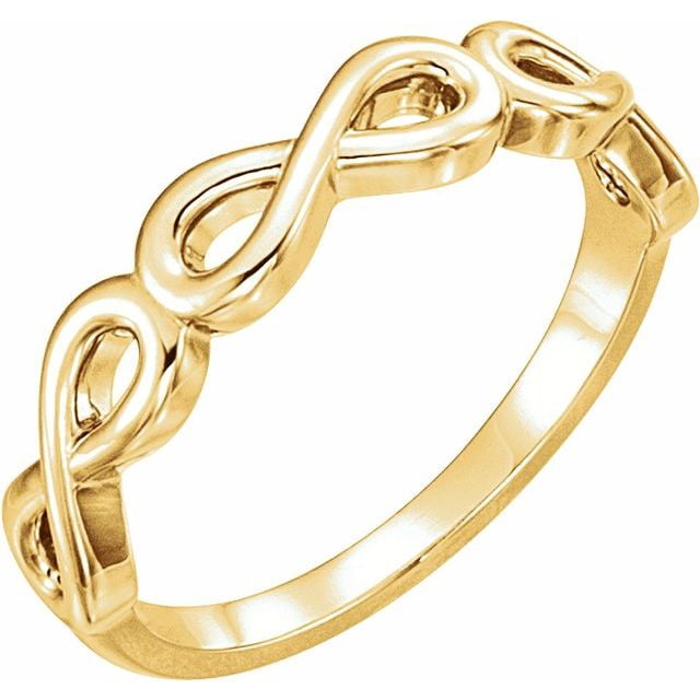 14K Yellow Gold Stackable Infinity-Inspired Ring - Solid Gold Fine ...
