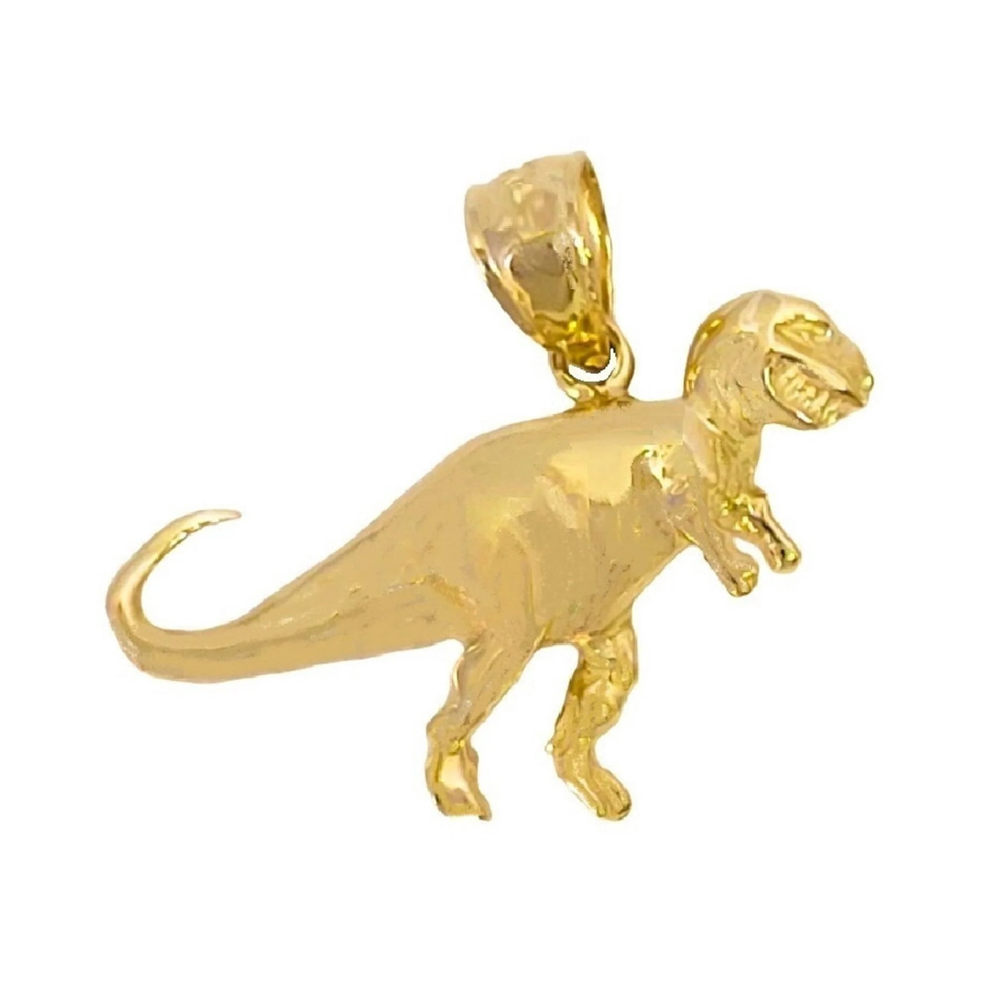 14K Yellow Gold T-Rex Dinosaur Pendant - Walmart.com