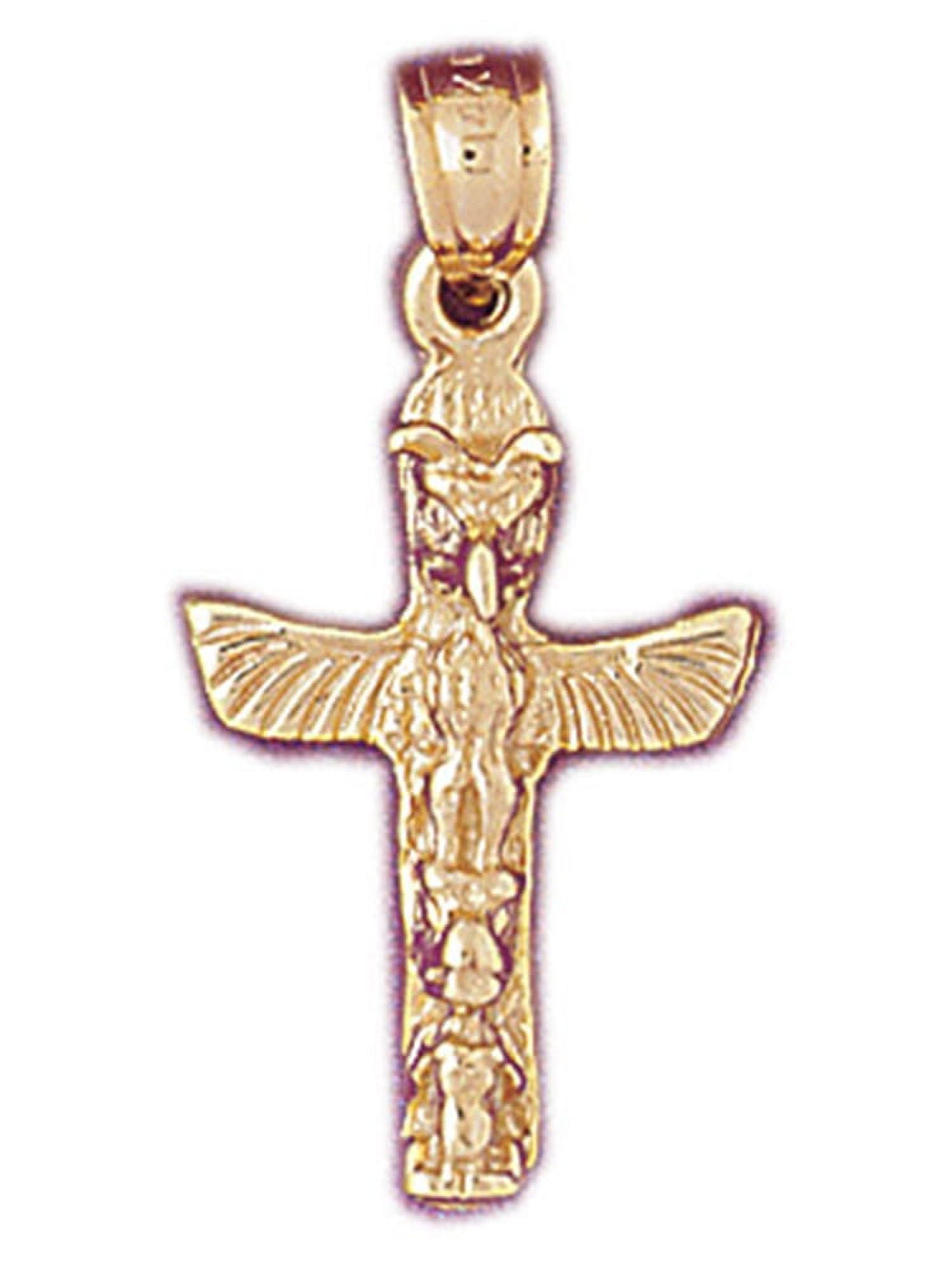 14K Yellow Gold Totem Pole Pendant - 28 mm - Walmart.com