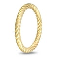 14K Yellow Gold Women's Twisted Cable Stack Ring, 2.50mm Band Thickness ...