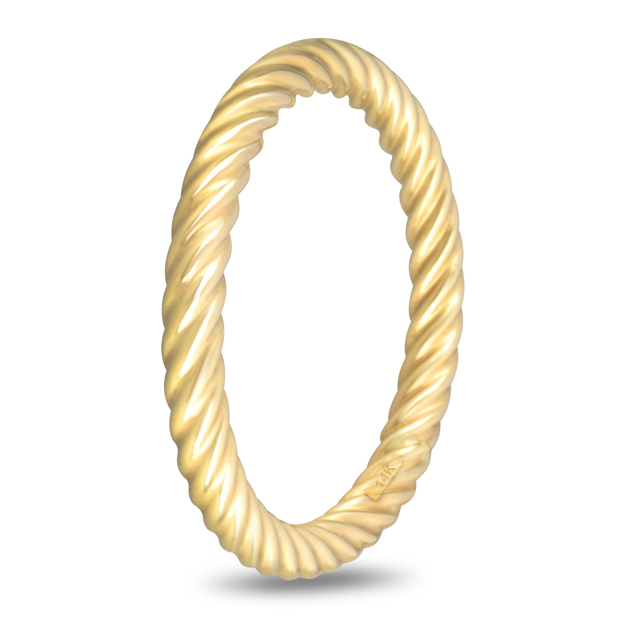 14K Yellow Gold Twisted Cable Stack Band Rings for Women - in 1.75mm ...