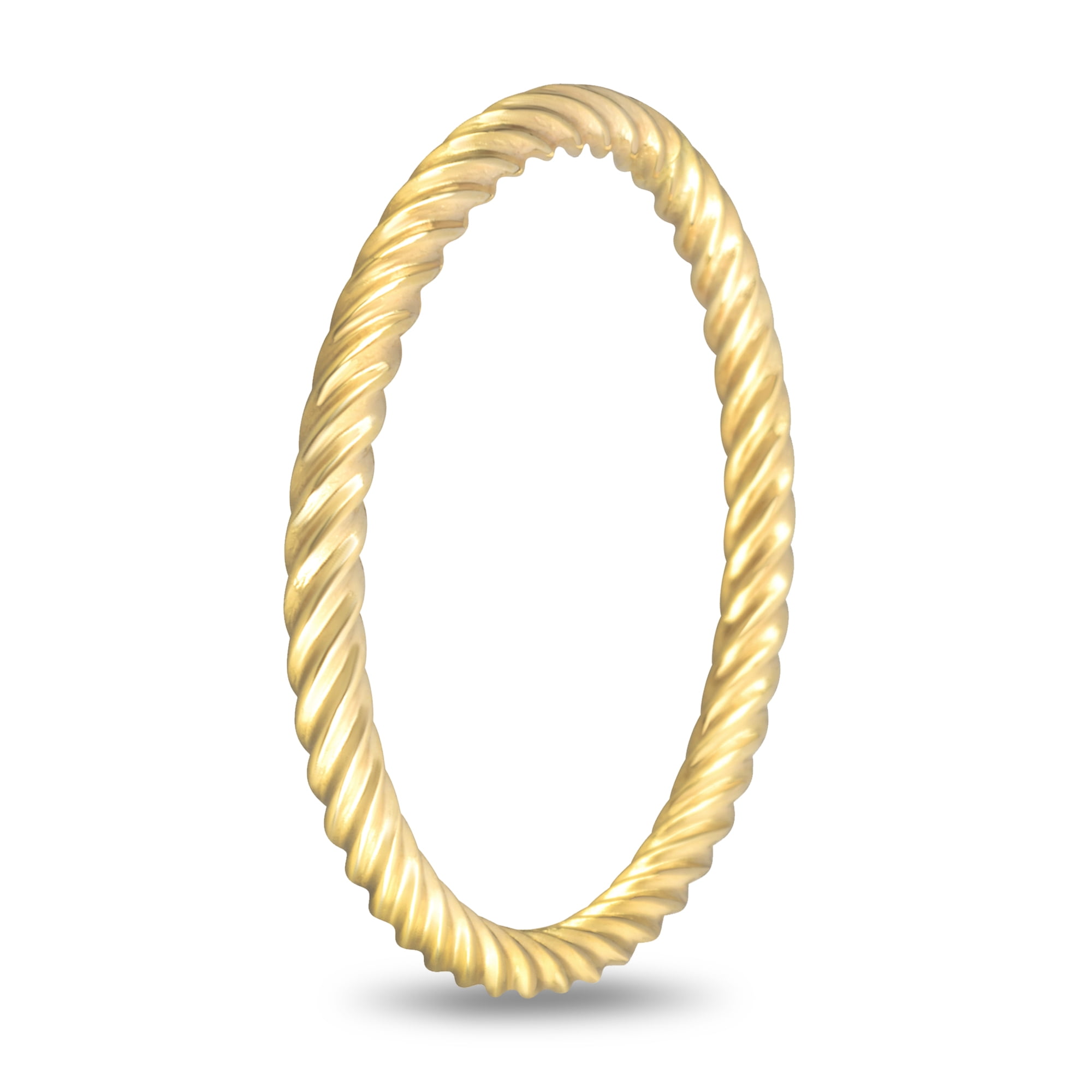 14K Yellow Gold Twisted Cable Stack Band Rings for Women - in 1.75mm ...