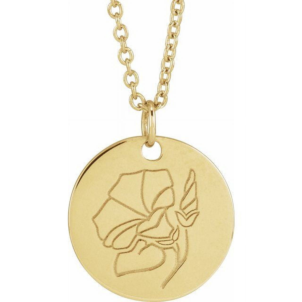 14K Yellow Morning Glory September Birth Flower 16-18" Necklace 88529: ...