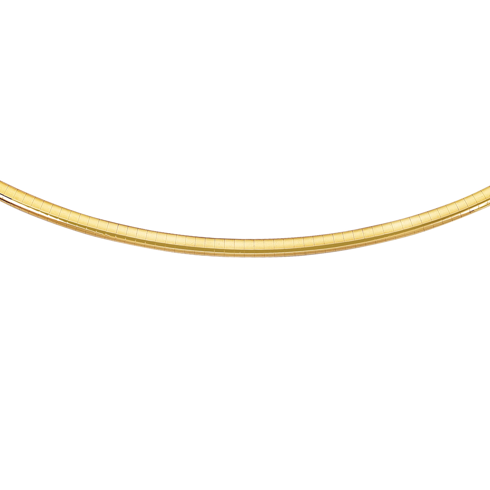 14K Yellow Solid Gold Classic Omega 4mm Chain Diamond Cut 16" long ...