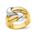 Gem & Harmony 14K Yellow and White Gold Polished Knot Dome Ring for ...