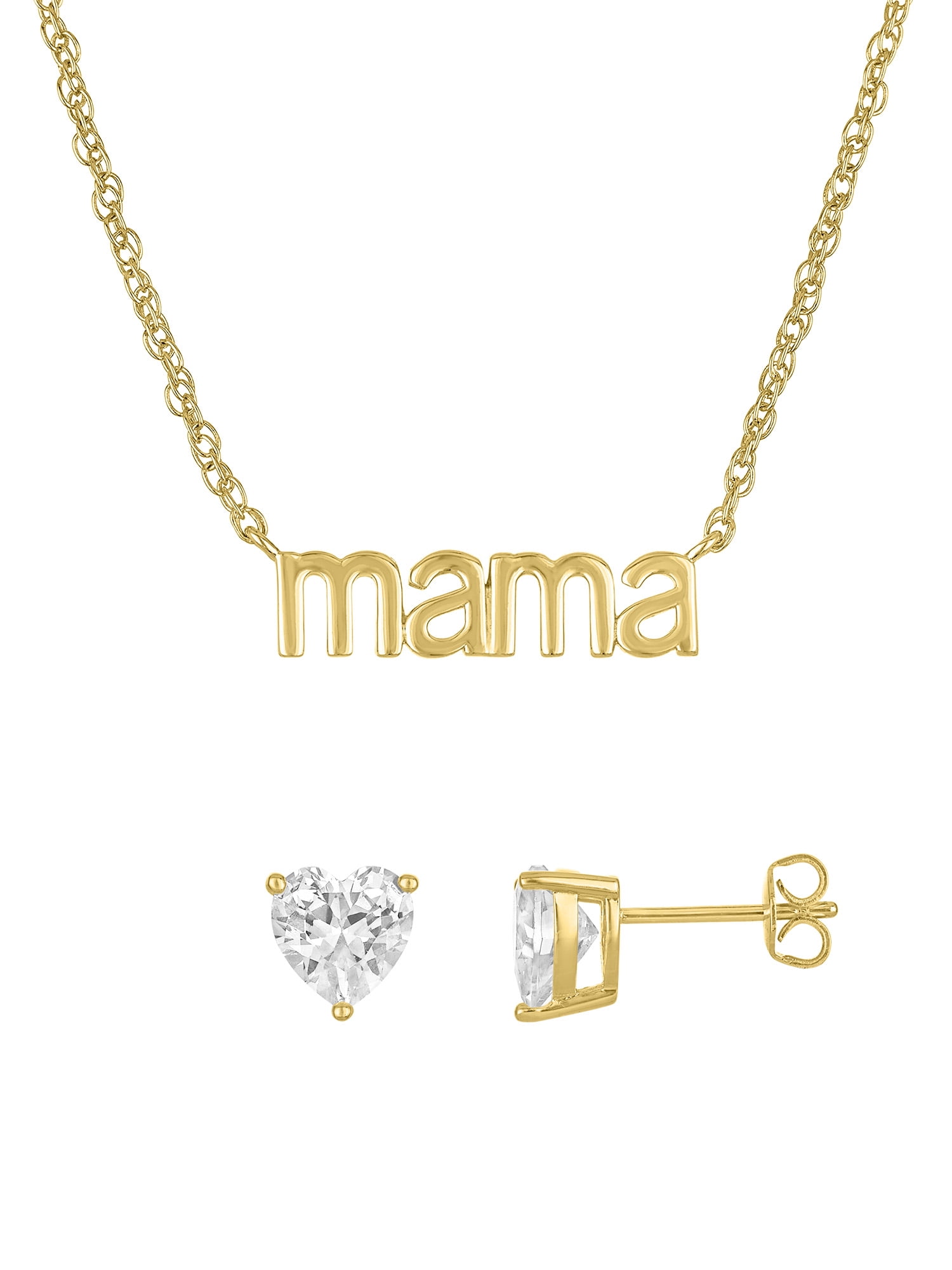 Brilliance Fine Jewelry 14KT Gold Flash Plated Simulated Diamond Mama ...