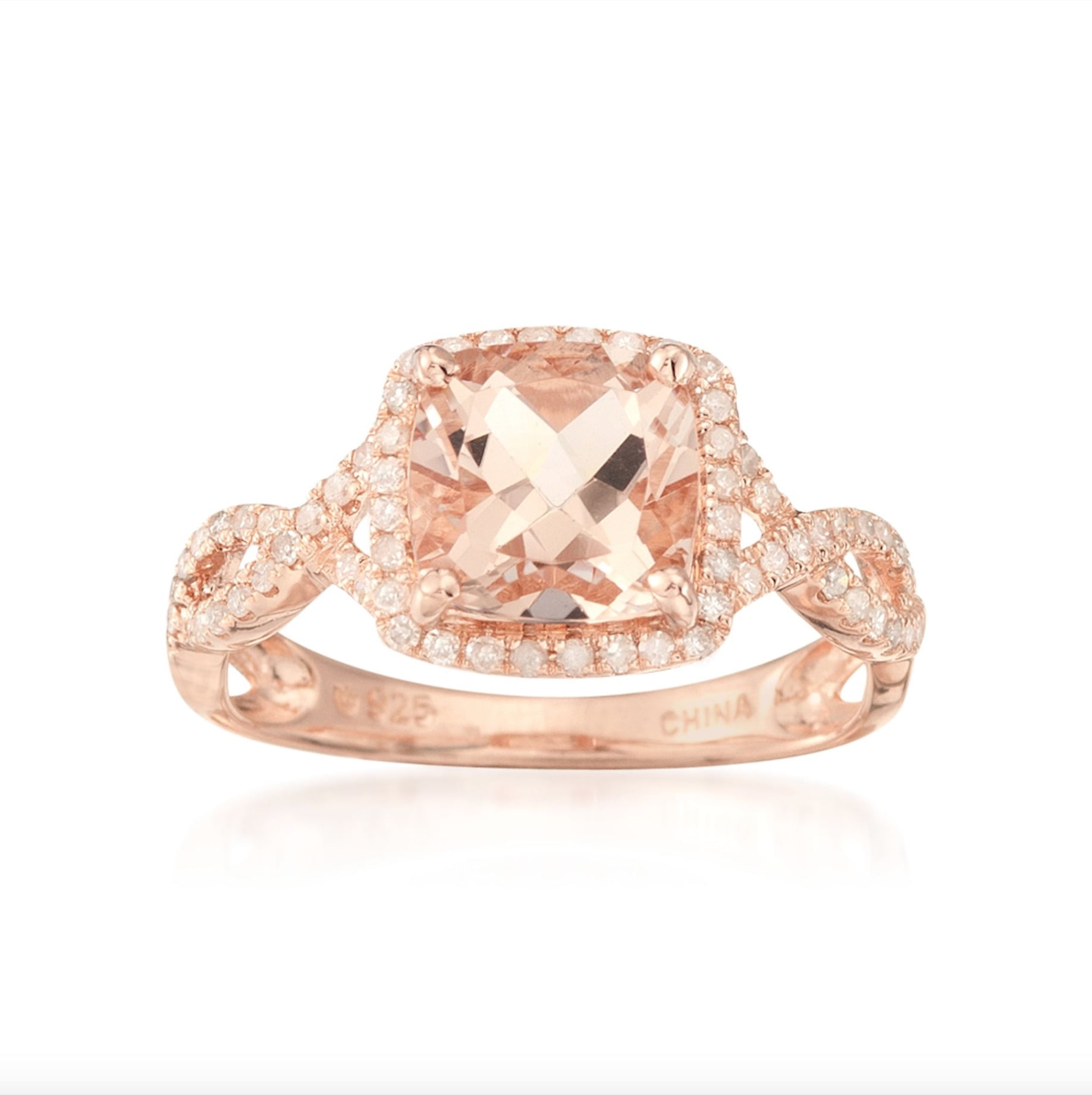 14KT Gold Morganite With Diamond Ring - Walmart.com