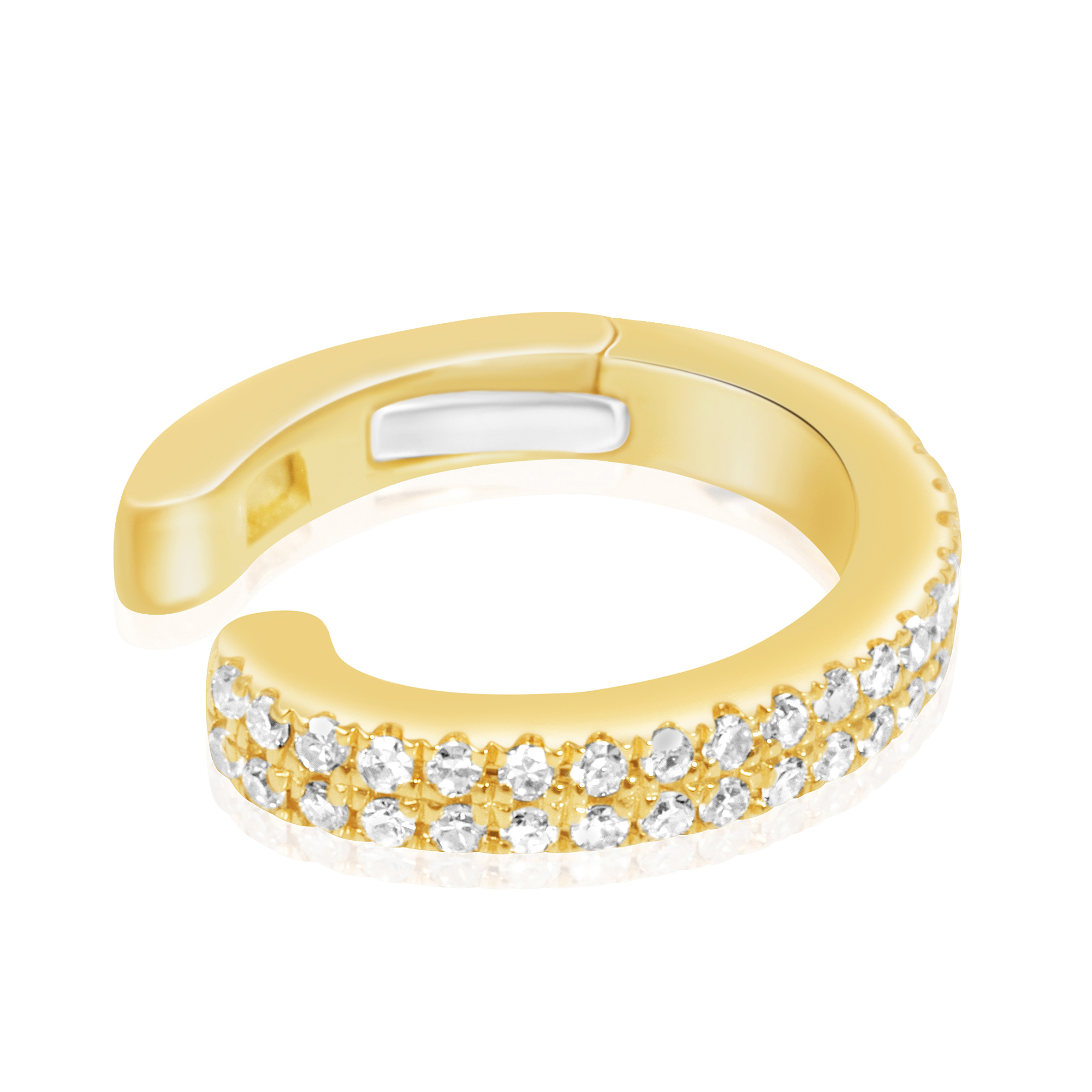 Earring Style Paved Gem Gold IP Brass Non-Piercing Ear Cuff - Walmart.com