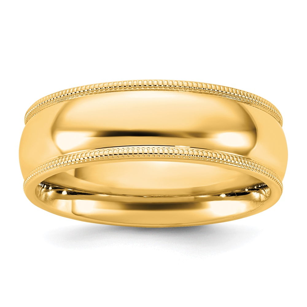 14KY 6.5mm Milgrain Comfort Fit Band Size 5 - Walmart.com