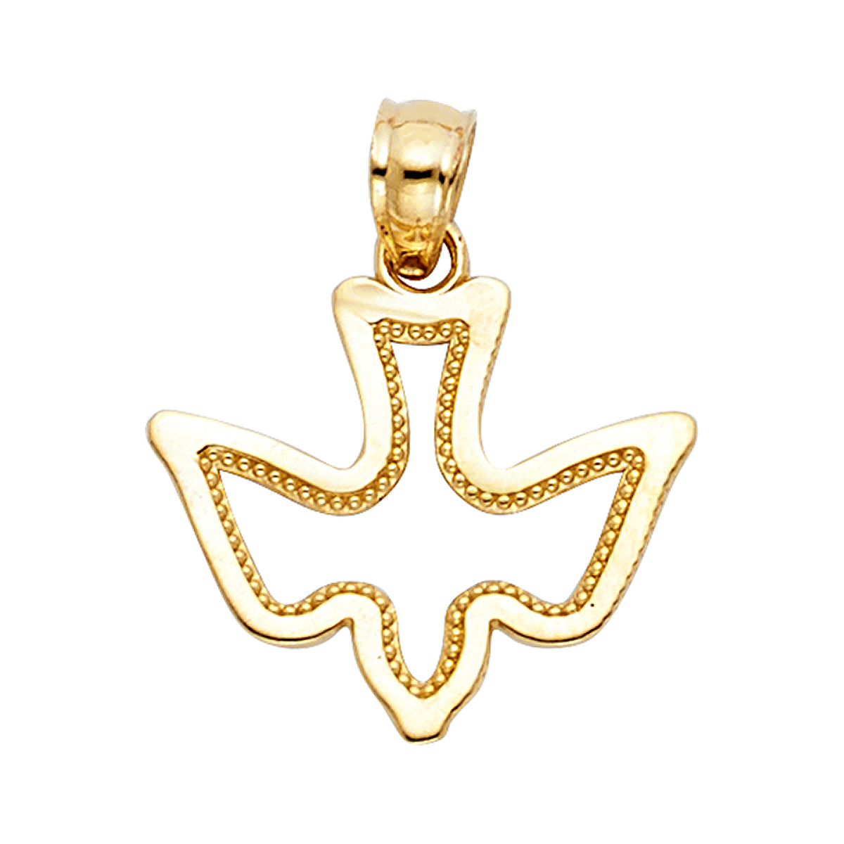 14KY Gold Religious Holy Spirit Dove Pendant | Yellow Gold Charm ...