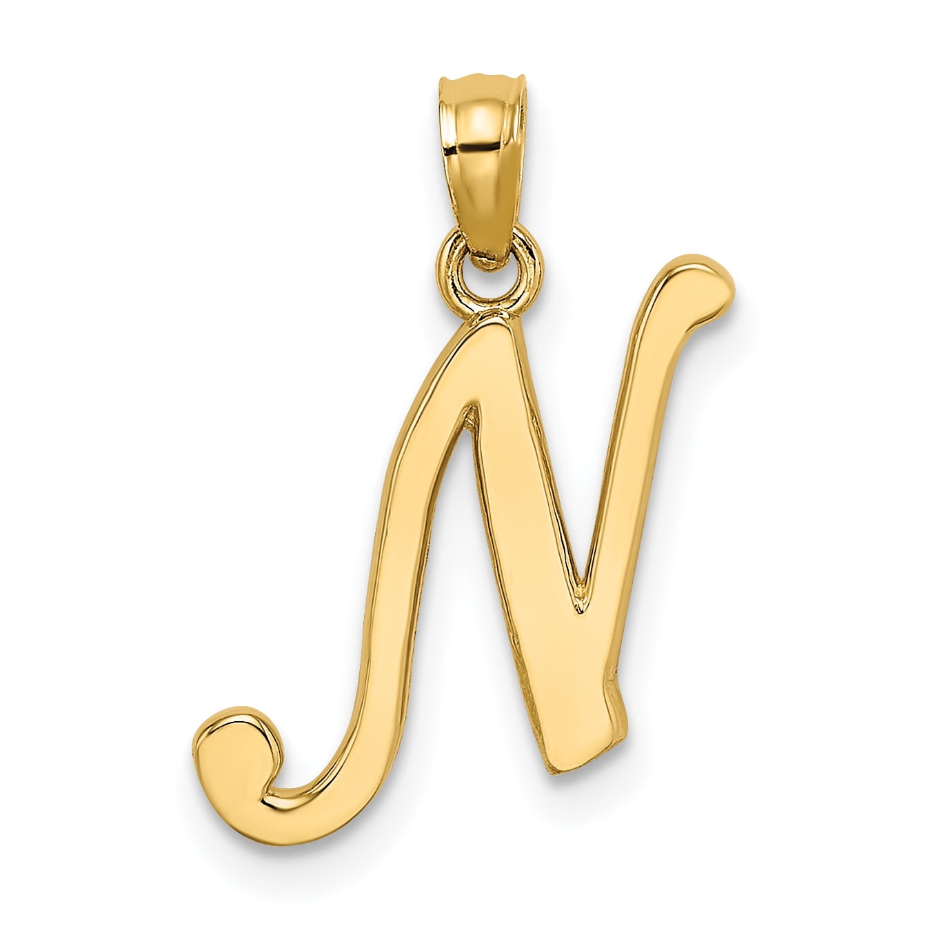 14KY Script Letter N Initial Pendant - Walmart.com
