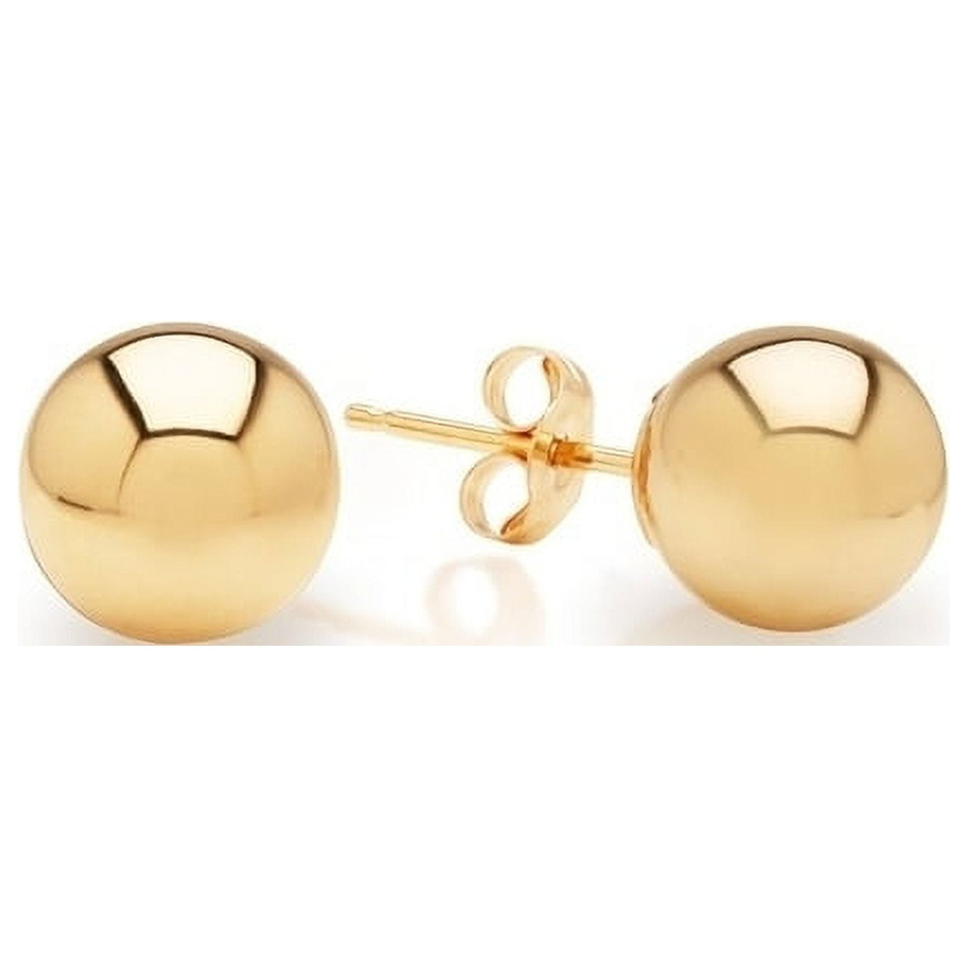 14Kt Gold Ball Stud Earrings Solid Gold Butterfly Post Available 3mm to ...
