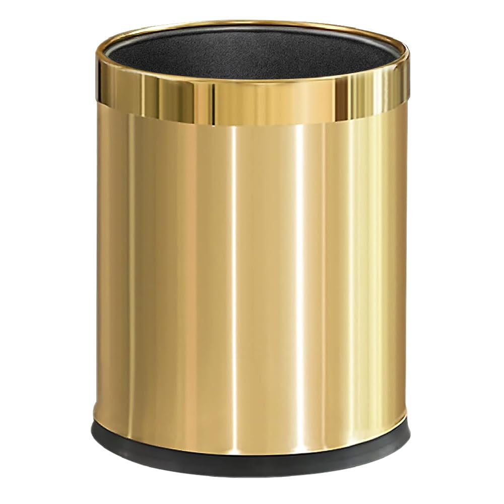 14L/2.6GAL，Gold Bathroom Trash can,Brushed Brass Garbage can,Small Gold ...