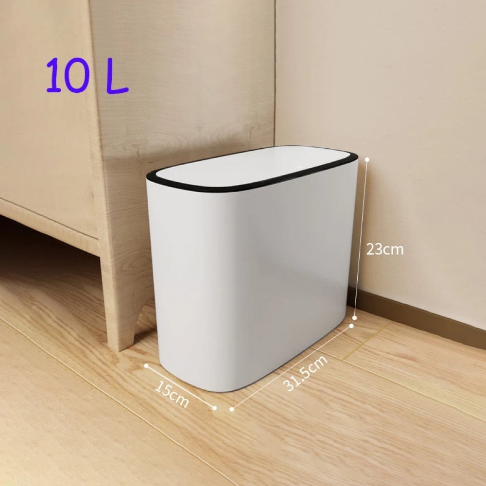 14L Bathroom Waste Bins Press-Type Trash Can Household Waterproof ...