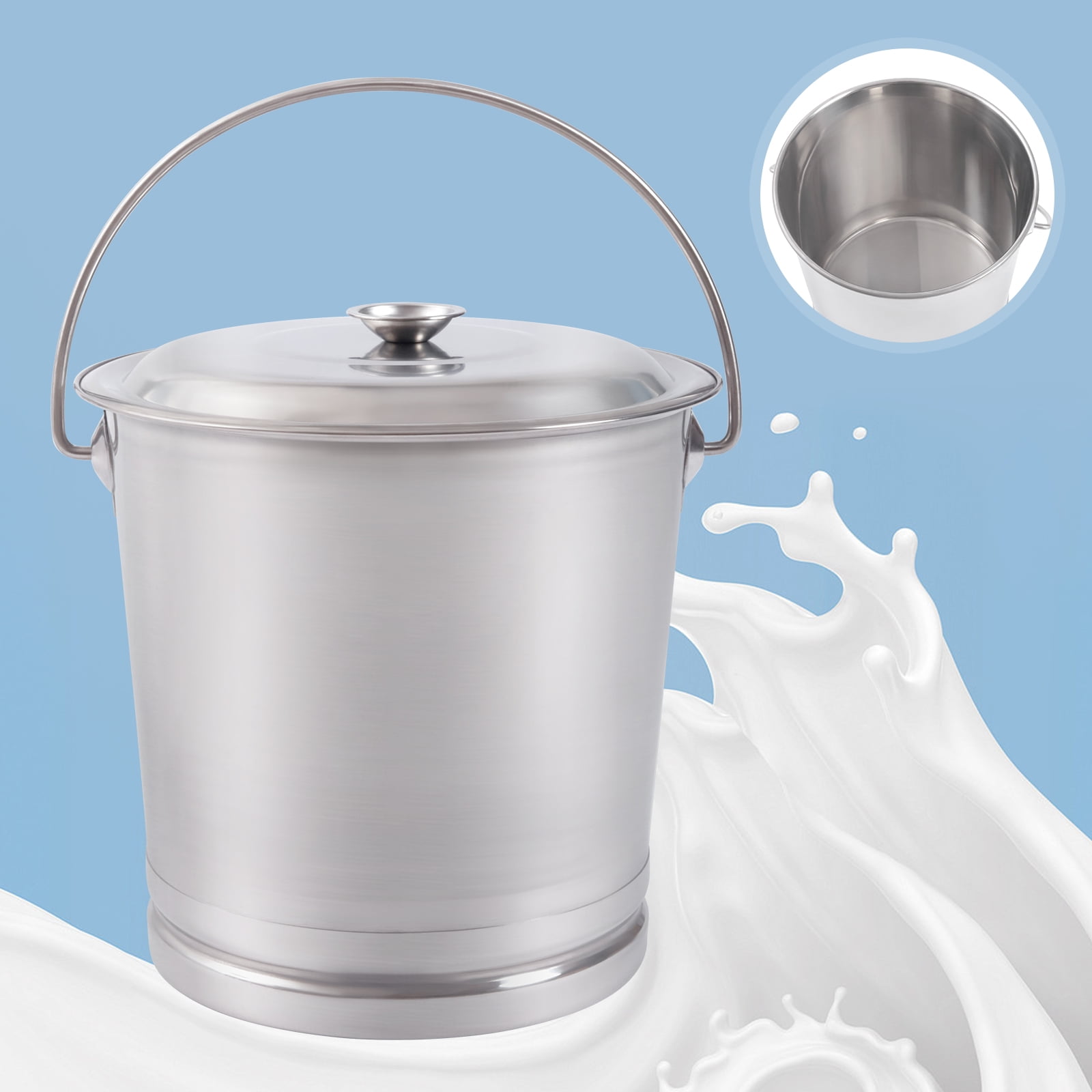 14L Stainless Steel Multifunctional Bucket Sealing Milk Tank with Lid ...