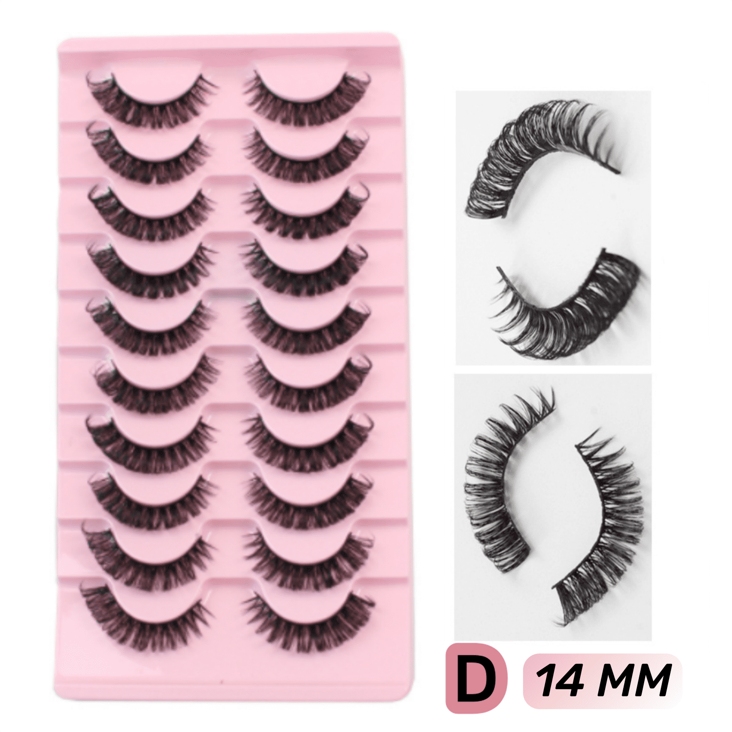 14MM False Eyelashes10 Pairs,Jademall Strip Lashes, Wispy Fake ...