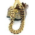 24K Gold 14MM Miami Cuban Link Chain Necklace for Men, High-Quality ...