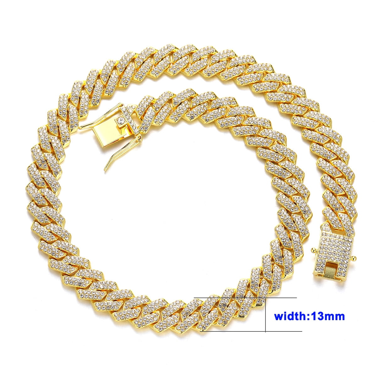 14MM Prong Cuban Link Chain Hip Hop Men Necklace iced out paris chain 2 ...