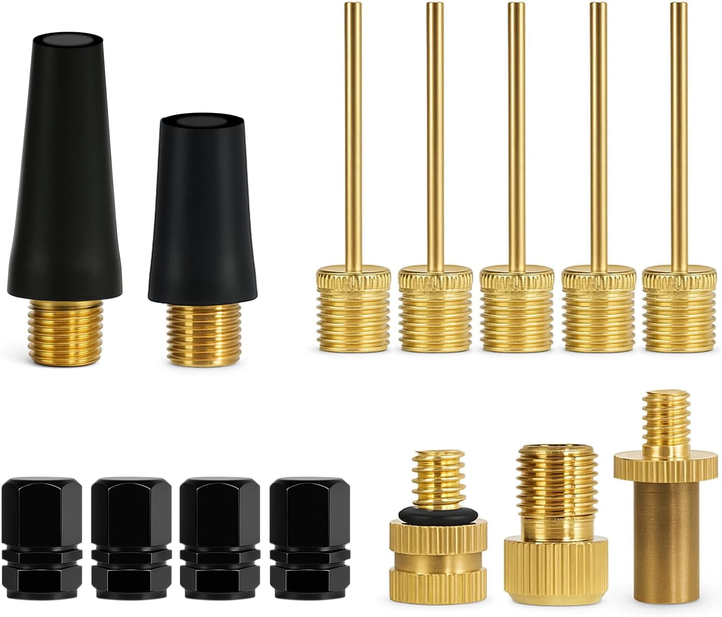 14PCS Air Pump Adapter Kit, with Ball Inflator Needles and Nozzles for ...