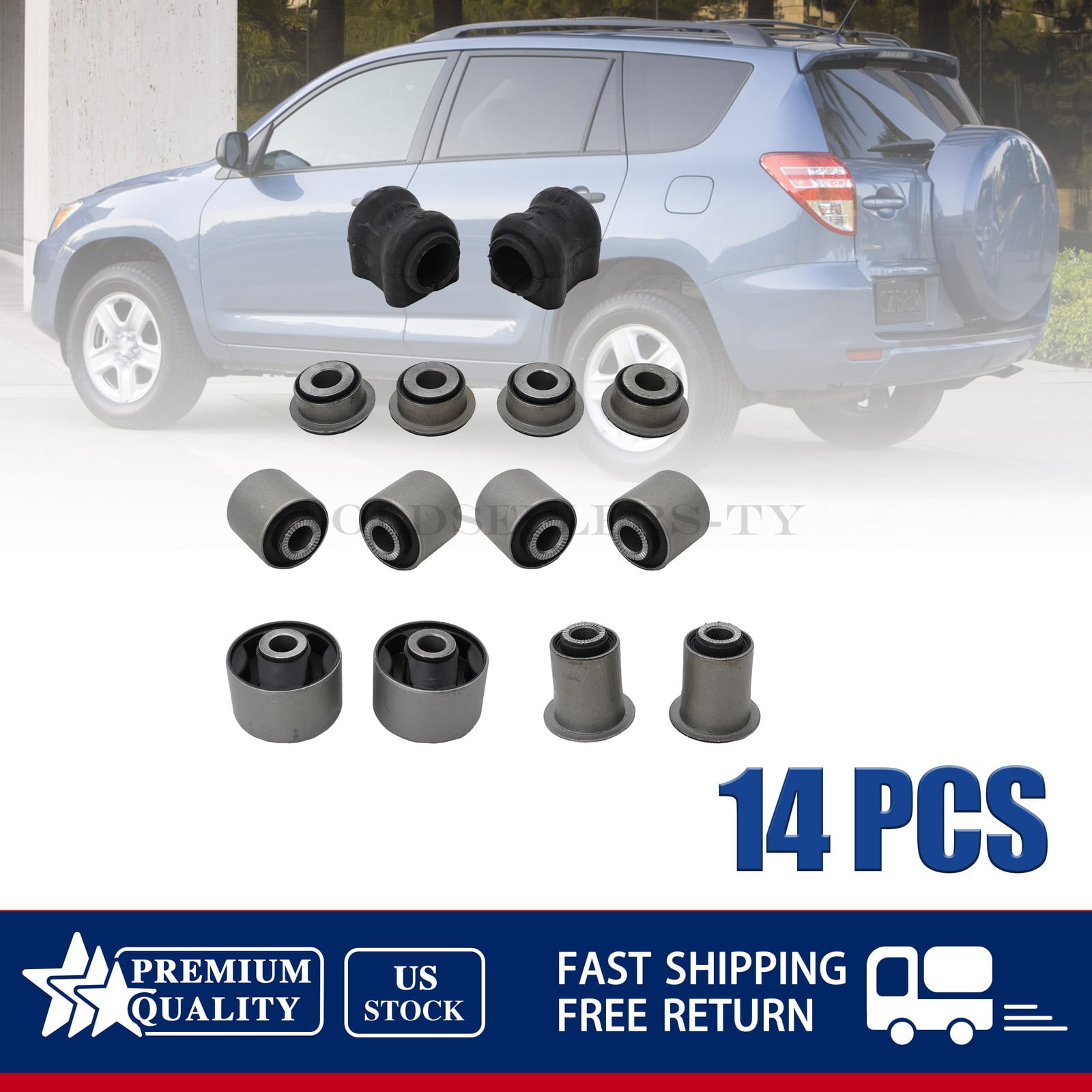 14PCS Fits Toyota RAV-4 Rear Upper Lower Suspension Trailing Control ...