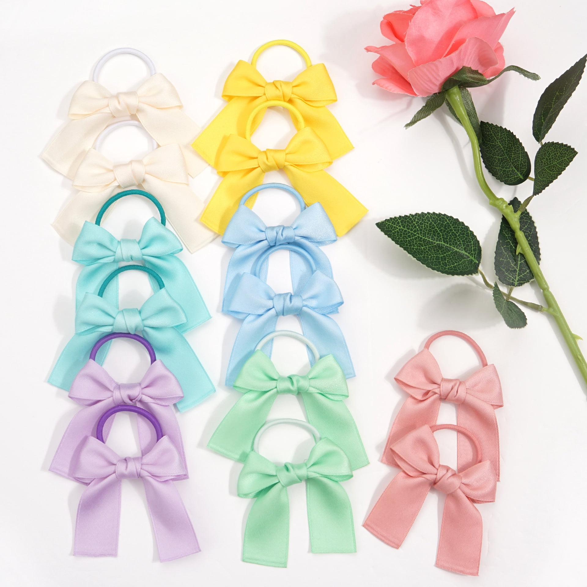 14PCS Hair Bows for Toddler Girl Ribbon Bows Hair Ties Toddler Bows ...