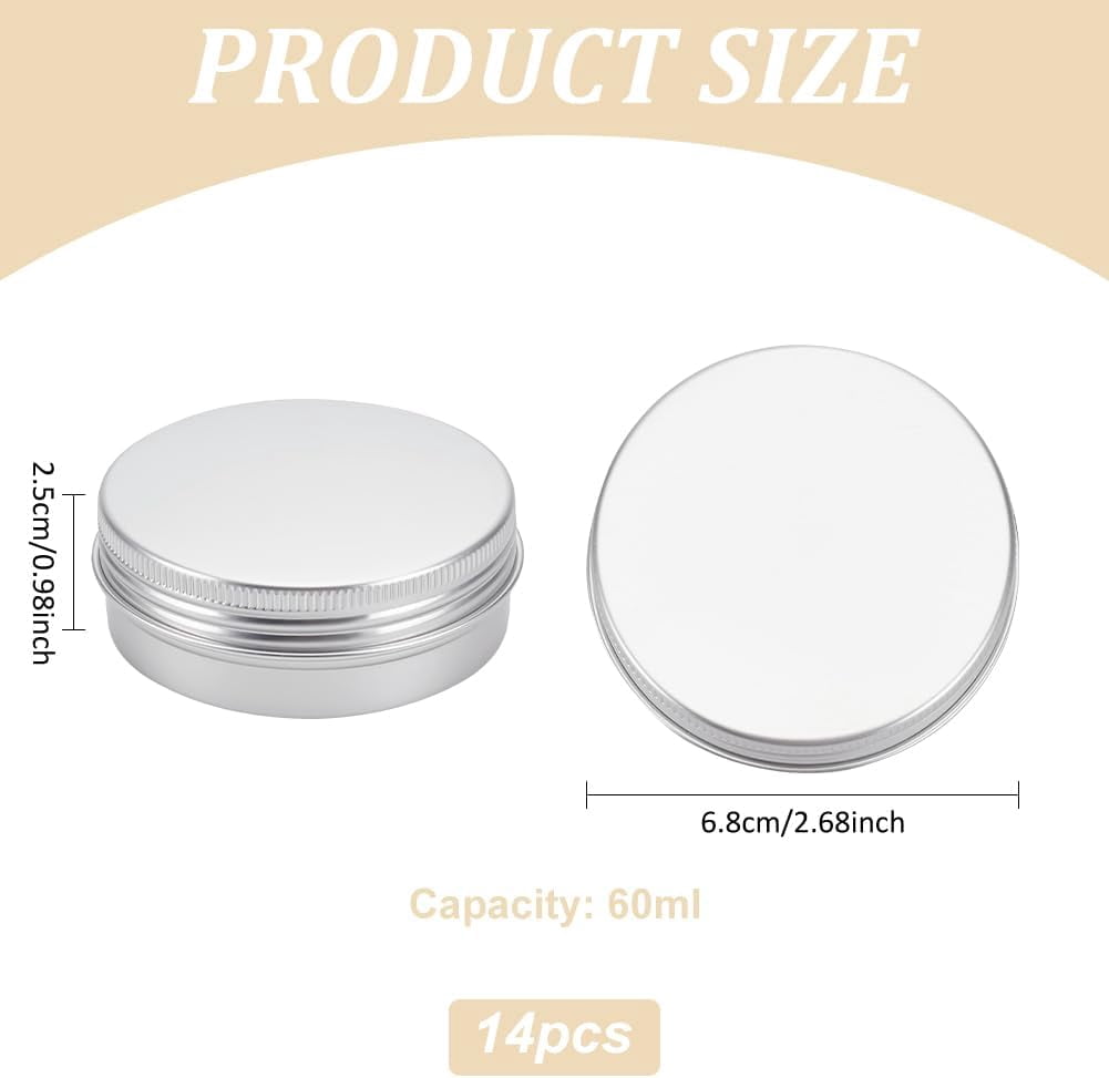 14Pack 2 OZ Tin Cans Screw Top Round Aluminum Cans Screw Lid Containers ...