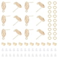 14Pc Brass Oval Stud Earring Findings with Loop 14Pc Ear Nuts 30Pc Jump ...