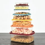 14Pc Rectangle Plastic Food Storage Container Set, Stackable, Nesting ...