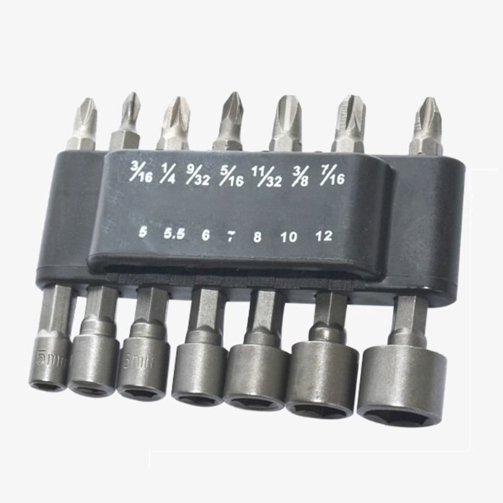 14Pcs 1/4In Hex Shank Power Screw Driver Drill Bits Set Magnetic Cross ...