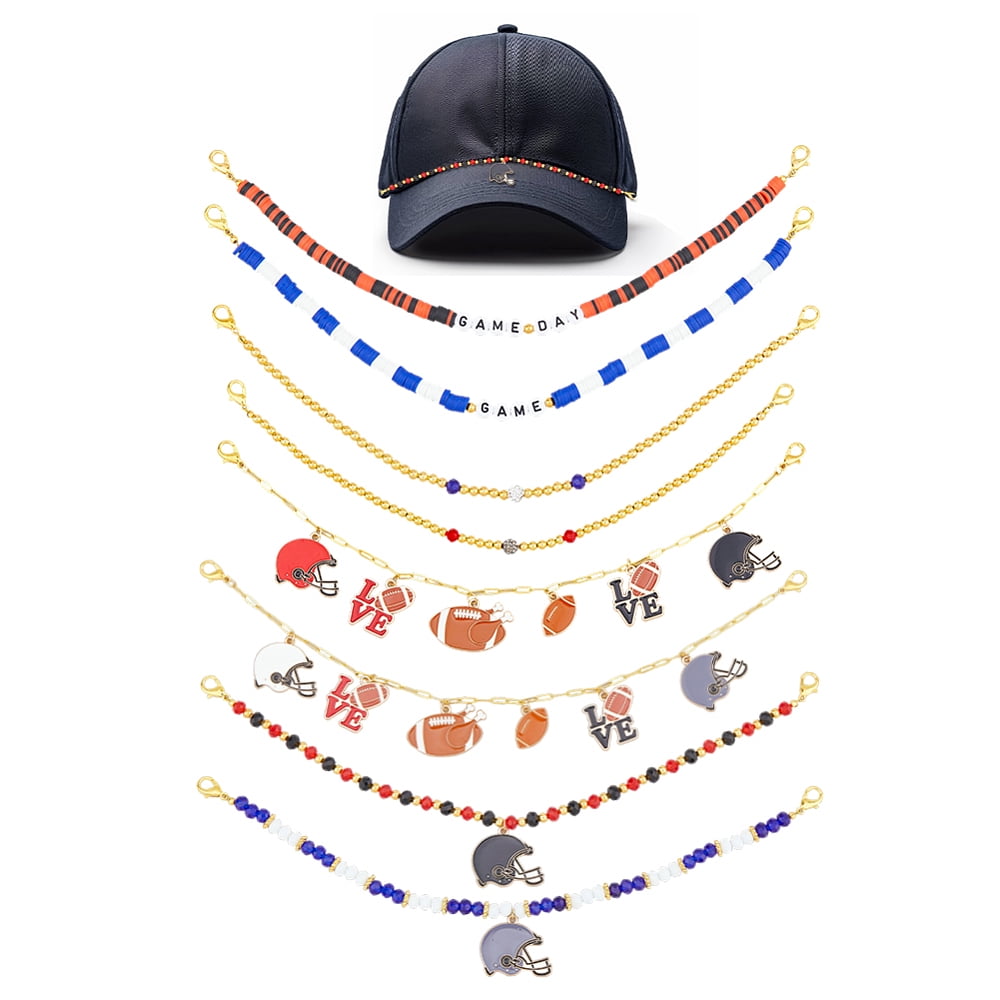14Pcs 14 Styles Trucker Hat Brim Chains Bead Baseball Caps Chains Hat ...