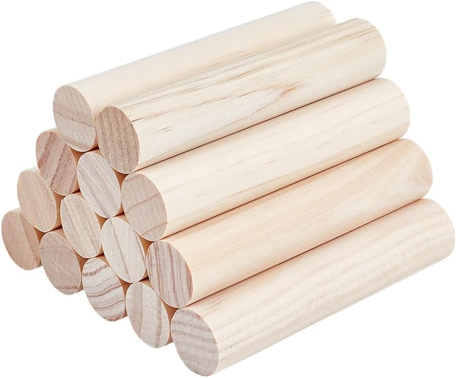14Pcs 3.9x0.8 Inch Wood Round Sticks Blank Round Dowels Rods Round ...