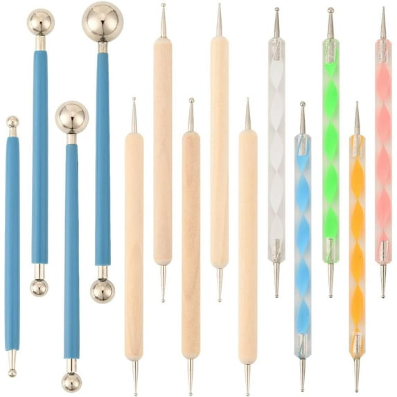 14Pcs 3 Styles Art Dotting Tools Polymer Clay Tool Set Mixed Size ...