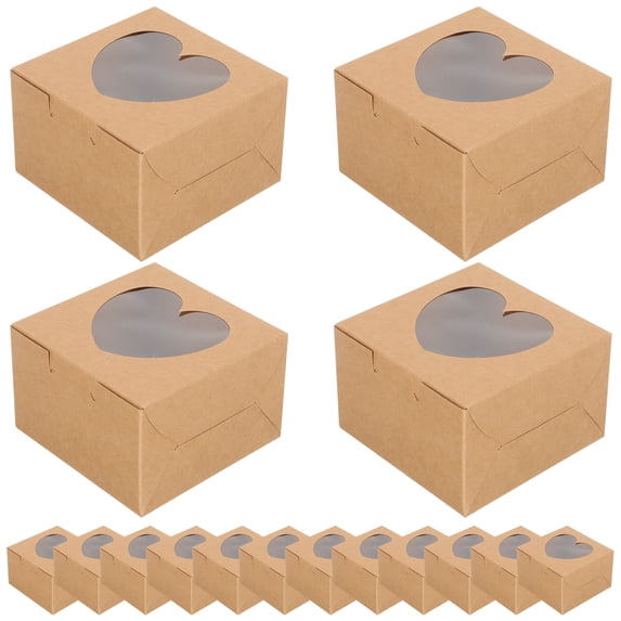 14Pcs Bakery Boxes Small Cookie Boxes Kraft Baking Box with Window Cake ...