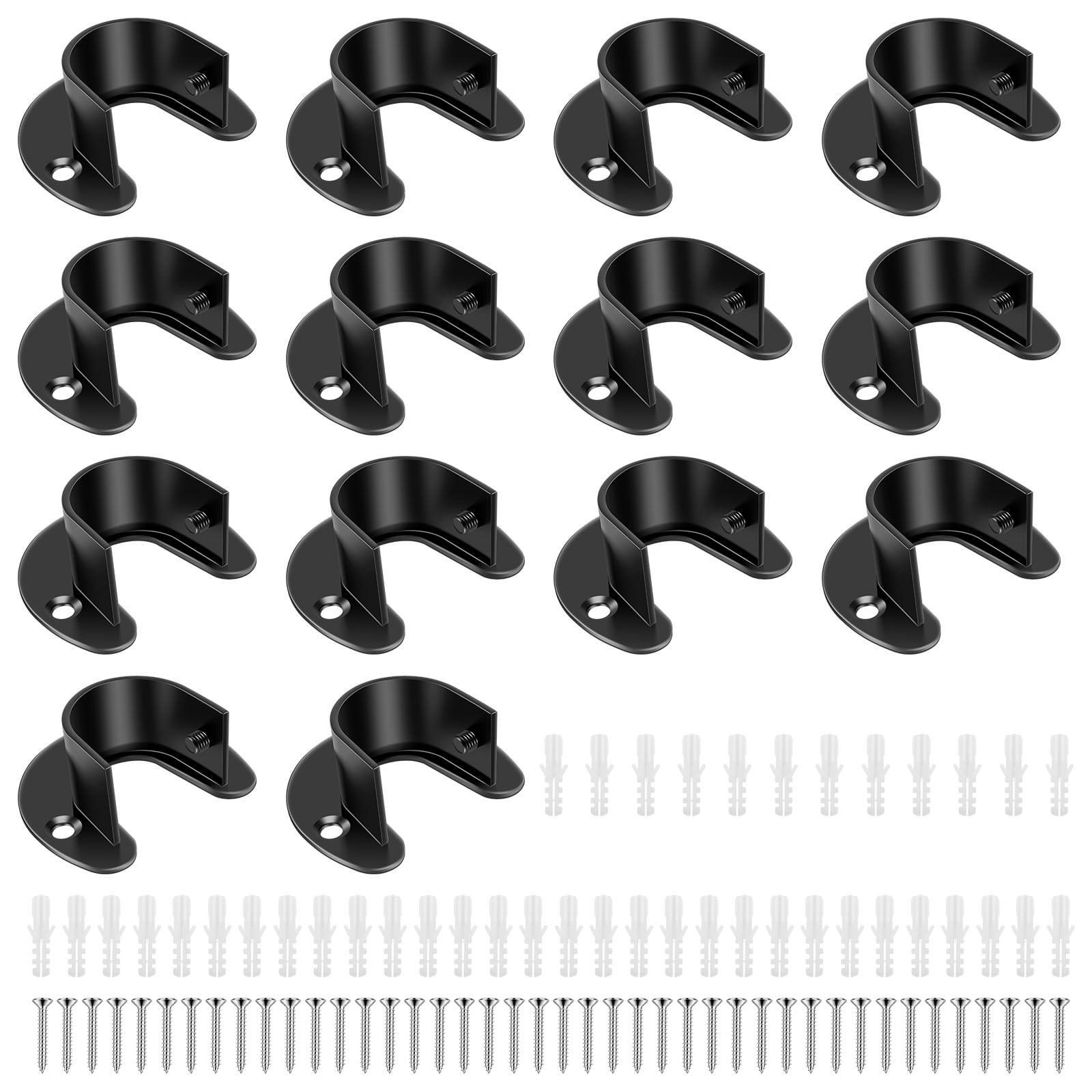 14Pcs Closet Rod Bracket Stainless Steel Closet Rod Holders U Shape ...