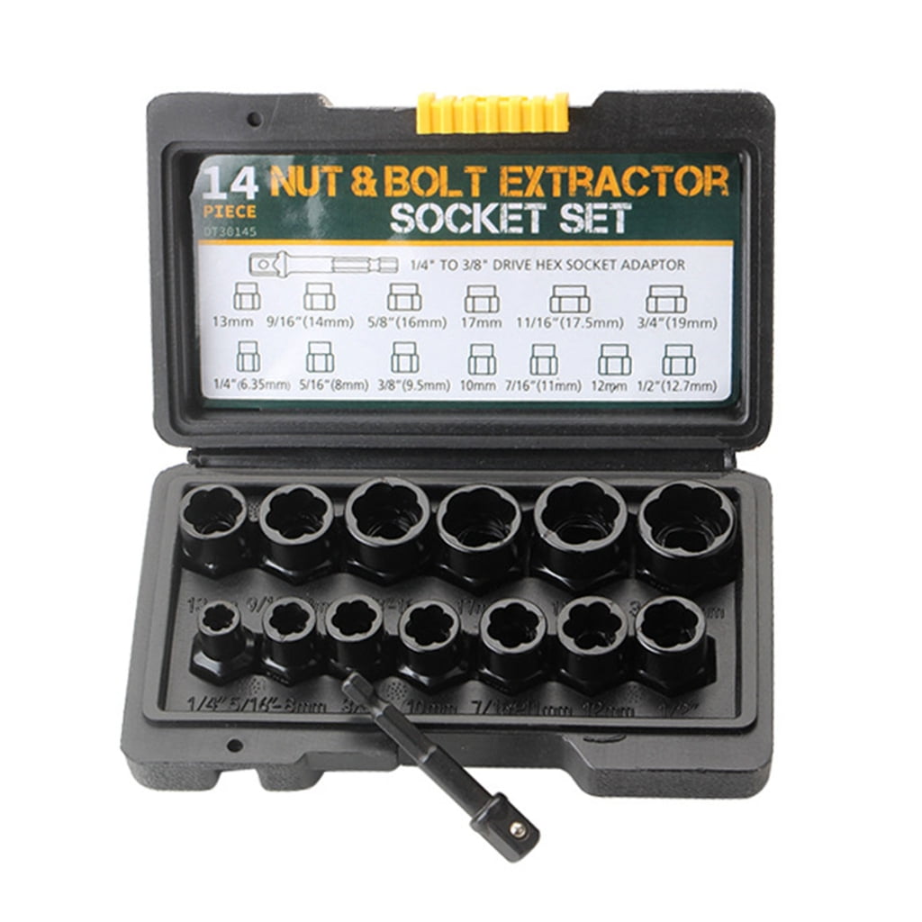 14Pcs Lug Nut Remover Wheel Lock Removal Kit Extractor Set for Removing ...