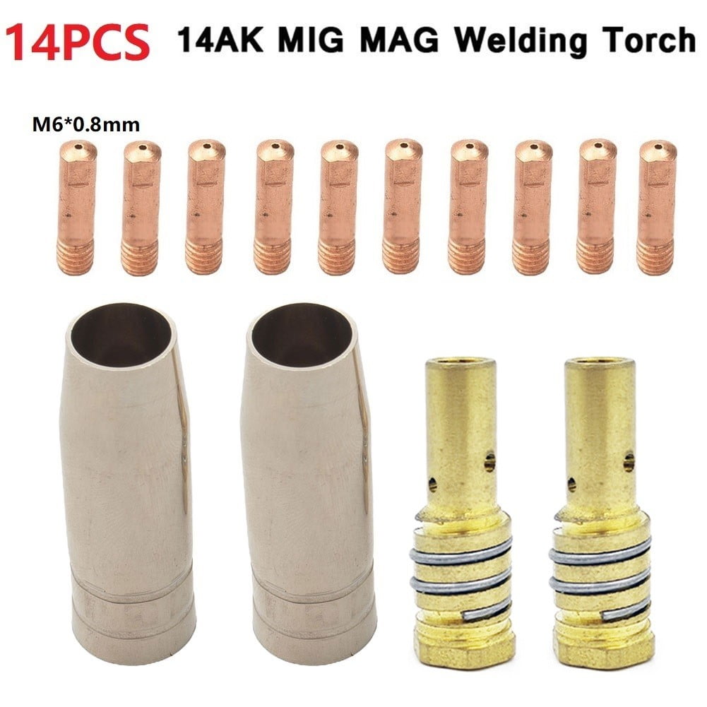 14Pcs MAG MIG-14AK Welding Torch Consumables Torch Gas Nozzle Tip ...
