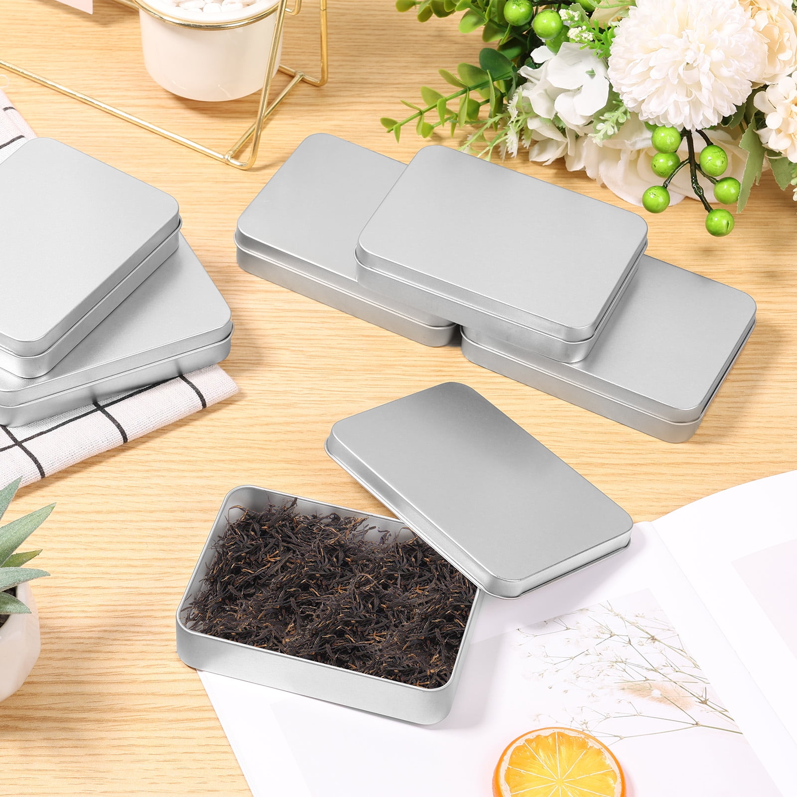 14Pcs Metal Box Containers Empty Metal Box with Lids Rectangular Metal ...