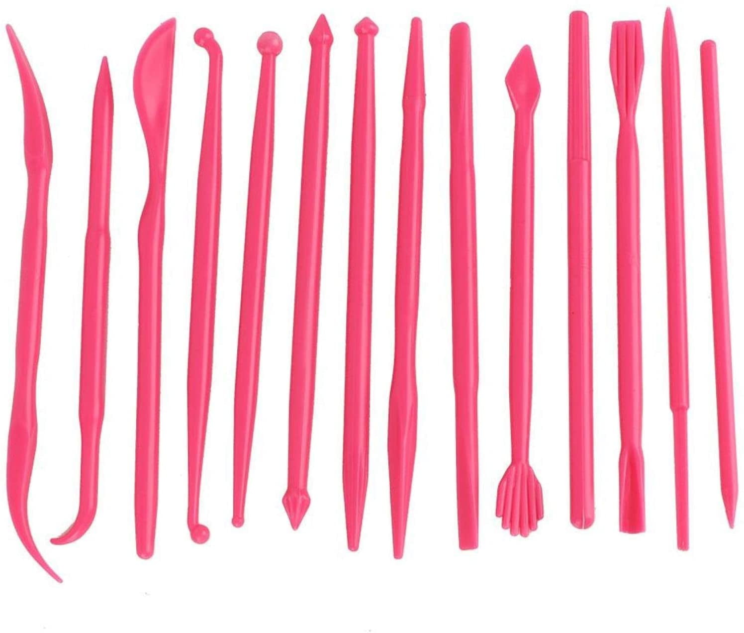 14Pcs Plastic Clay Tools Ceramic Pottery Tool Kit for Shaping and Sculpting Carving Polymer Cake ...