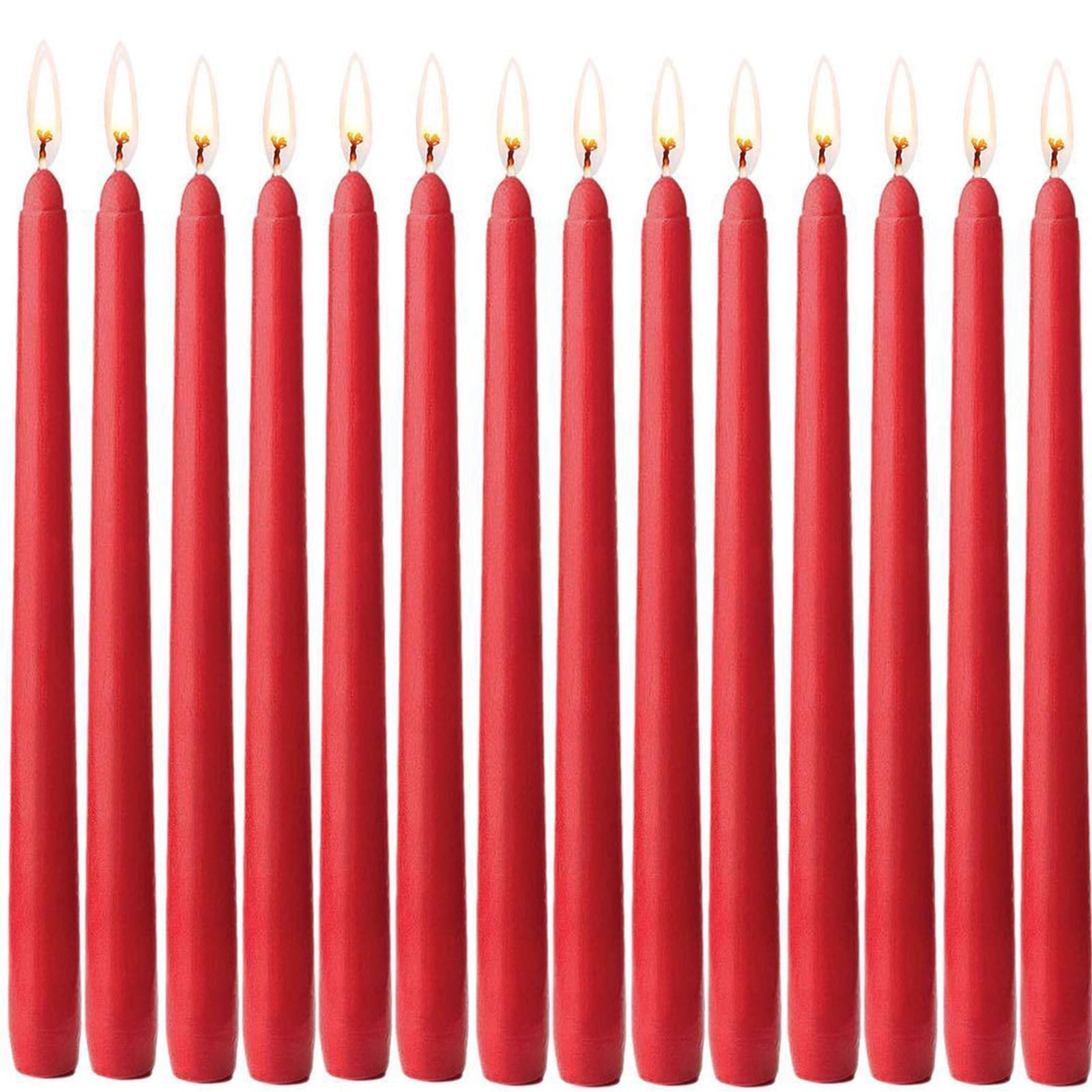 14Pcs Red Taper Candles Hand Poured Candles 10In for Home Decor Wedding ...