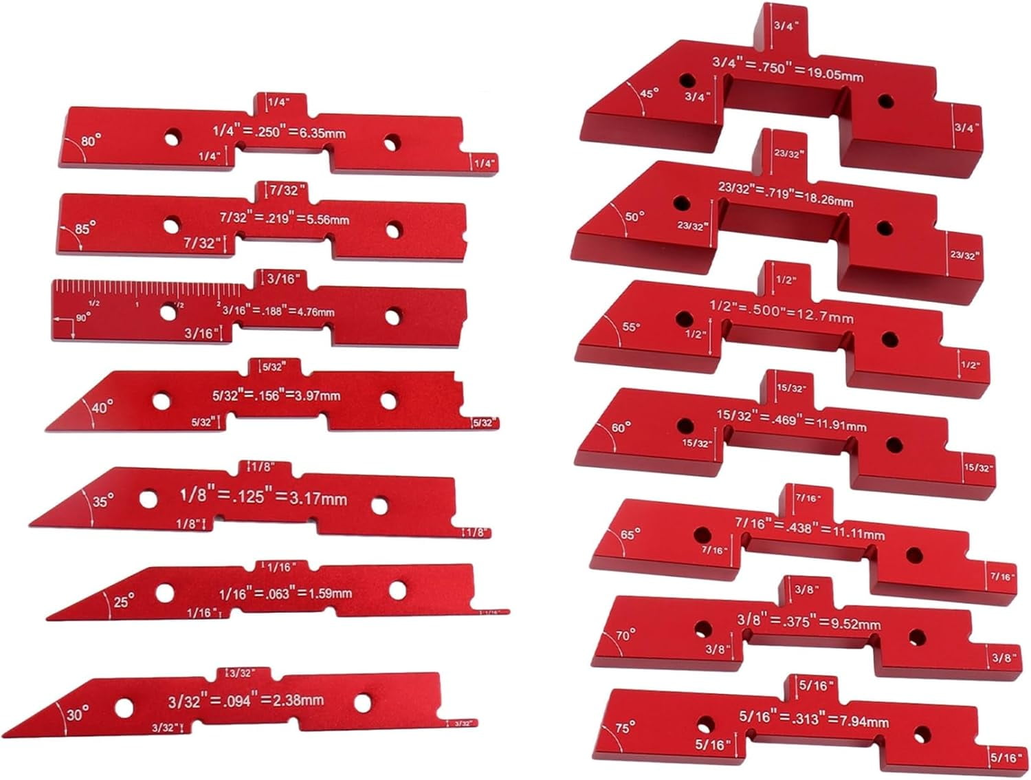 14Pcs Router Table Setup Bars Woodworking Measuring Block Aluminum ...