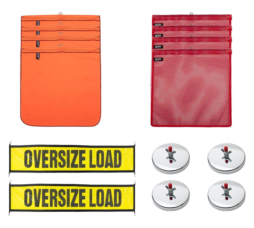 14Pcs Safety Flag Kit with Oversized Load Signs - 2 Oversize Banner ...