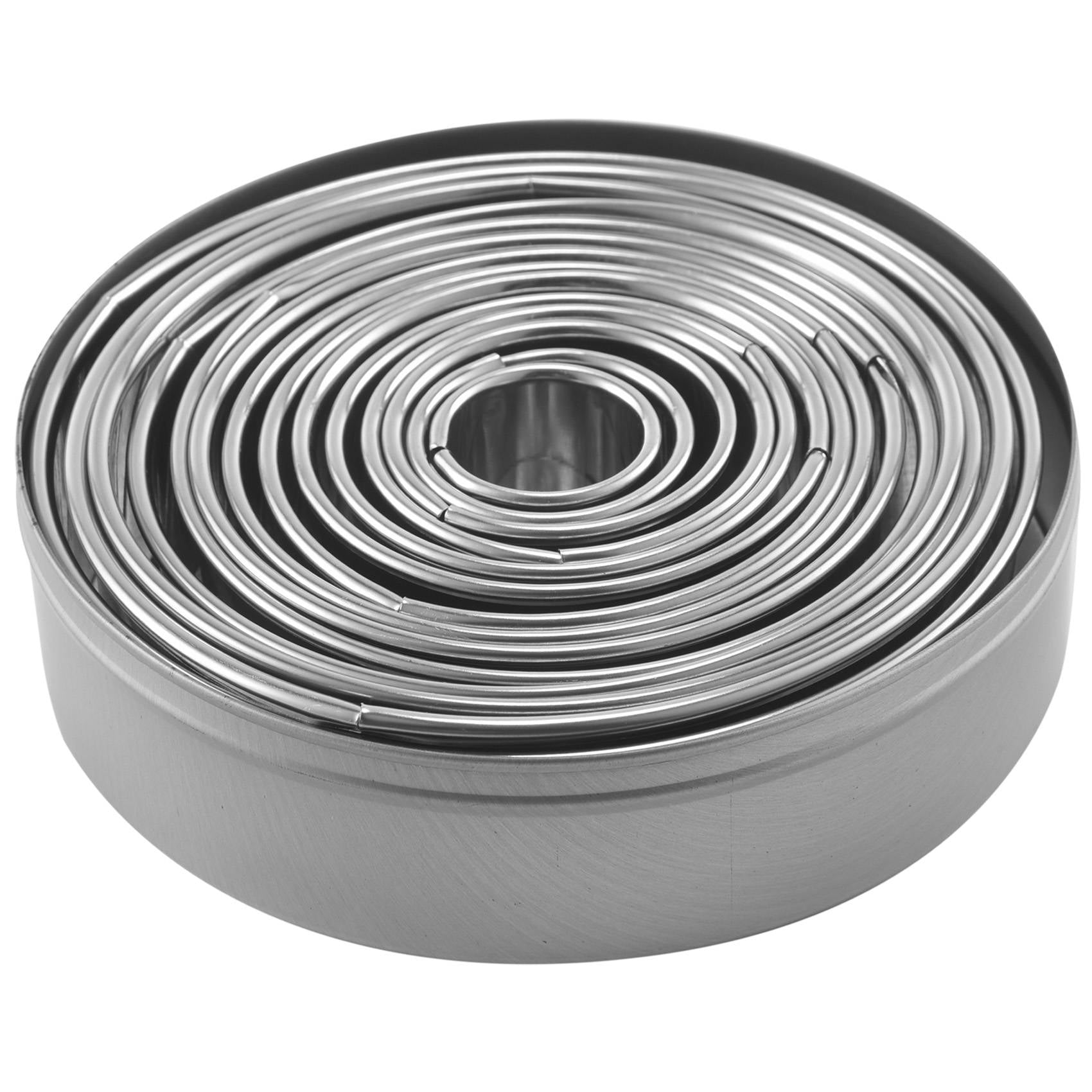 WM25 14Pcs/Set Round Cookie Biscuit Cutter Set Stainless Steel Mousse ...