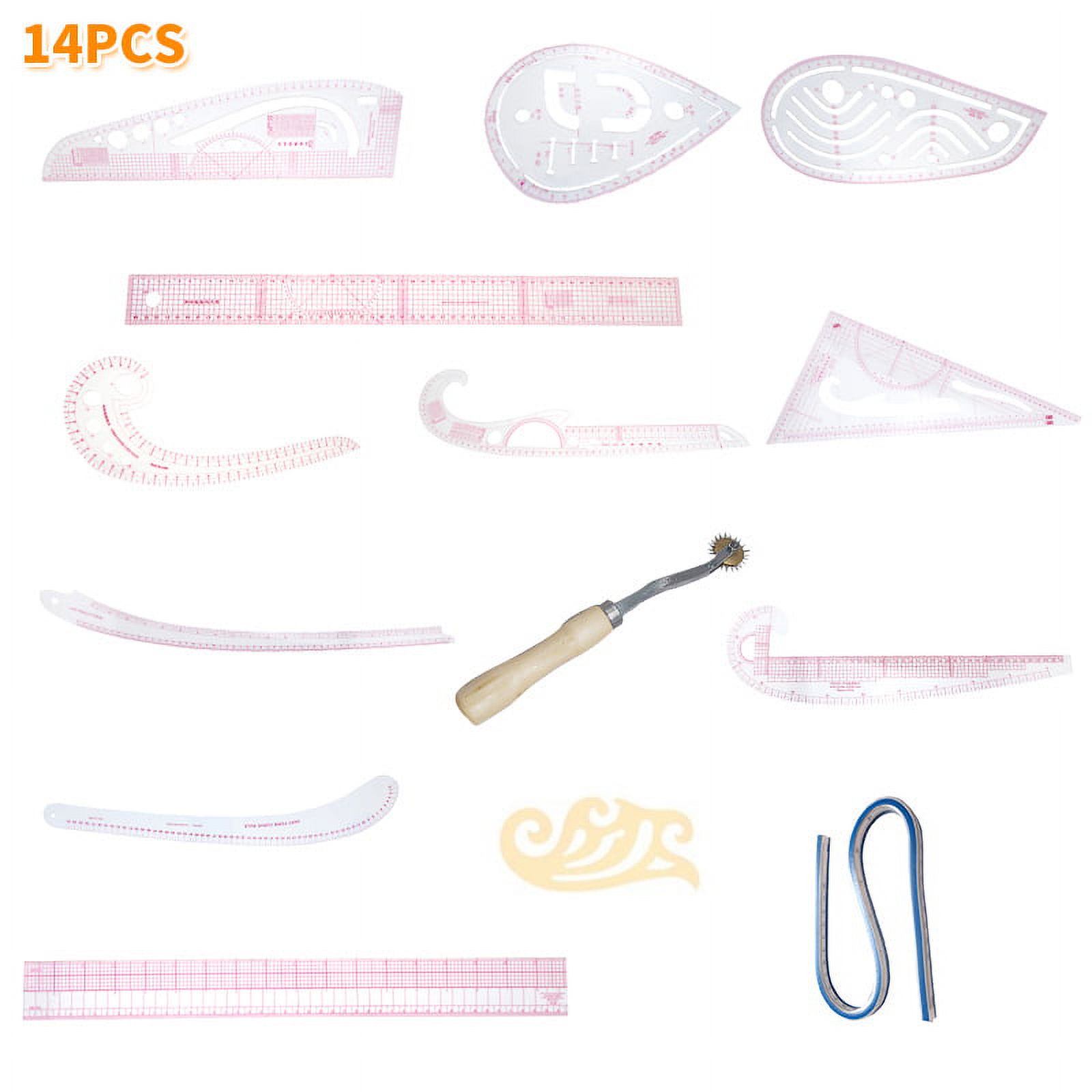 14Pcs/Set Ruler Tailor Measuring Kit Clear Sewing Drawing Ruler ...