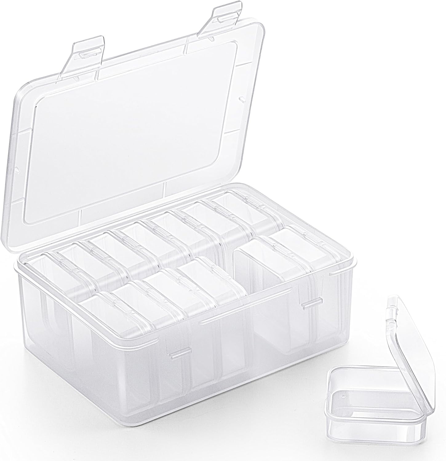 JOWNEEL 14Pcs Clear Plastic Mini Storage Containers, Small Bead ...