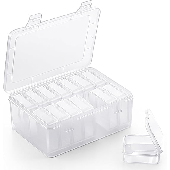 JOWNEEL 14Pcs Clear Plastic Mini Storage Containers, Small Bead ...