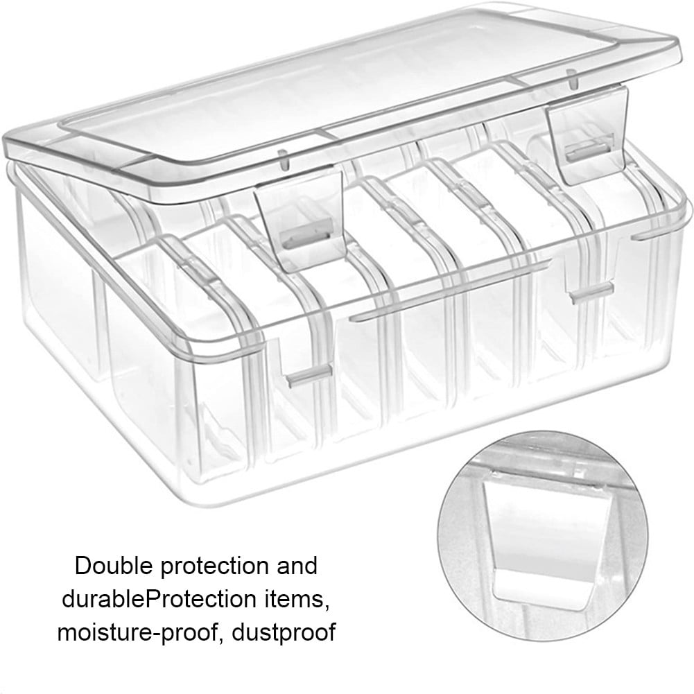 14Pcs Small Plastic Storage Box with Hinged Lids - Clear Bead Organizer - Walmart.com