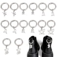 14Pcs Theme Alloy Shoes Charms with Alloy Spring Gate Rings Platinum 43 ...